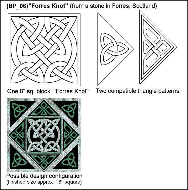 Forrest Knot Celtic Block , Quilters Treasure: Hand Painted Marbled Fabric