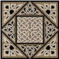 Orkney Celtic Block , Quilters Treasure: Hand Painted Marbled Fabric