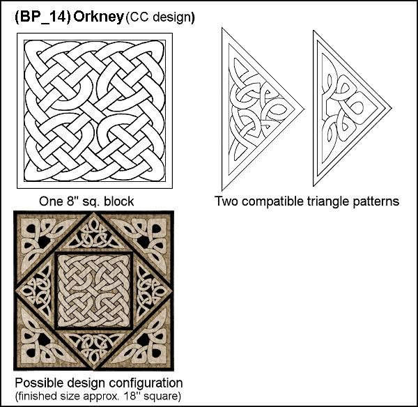 Orkney Celtic Block , Quilters Treasure: Hand Painted Marbled Fabric