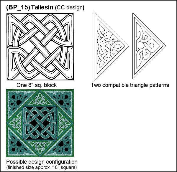 Taliesen Celtic Block , Quilters Treasure: Hand Painted Marbled Fabric