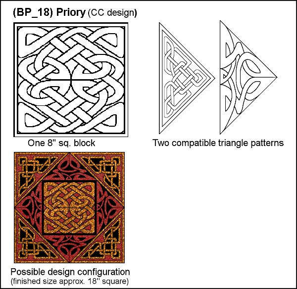 Priory Celtic Block , Quilters Treasure: Hand Painted Marbled Fabric