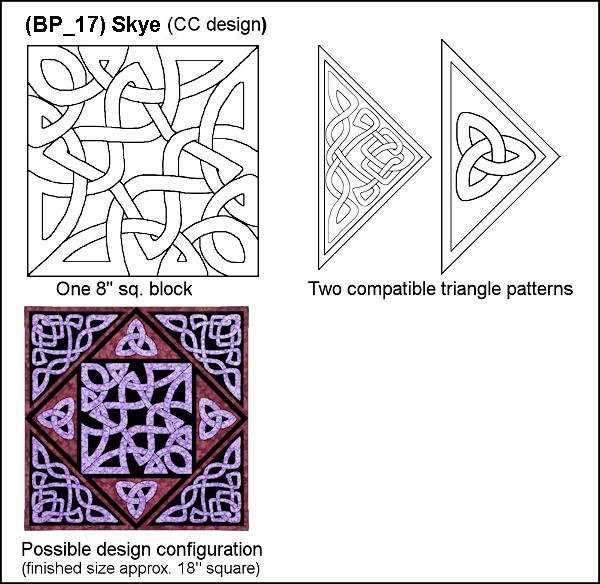 Skye Celtic Block , Quilters Treasure: Hand Painted Marbled Fabric