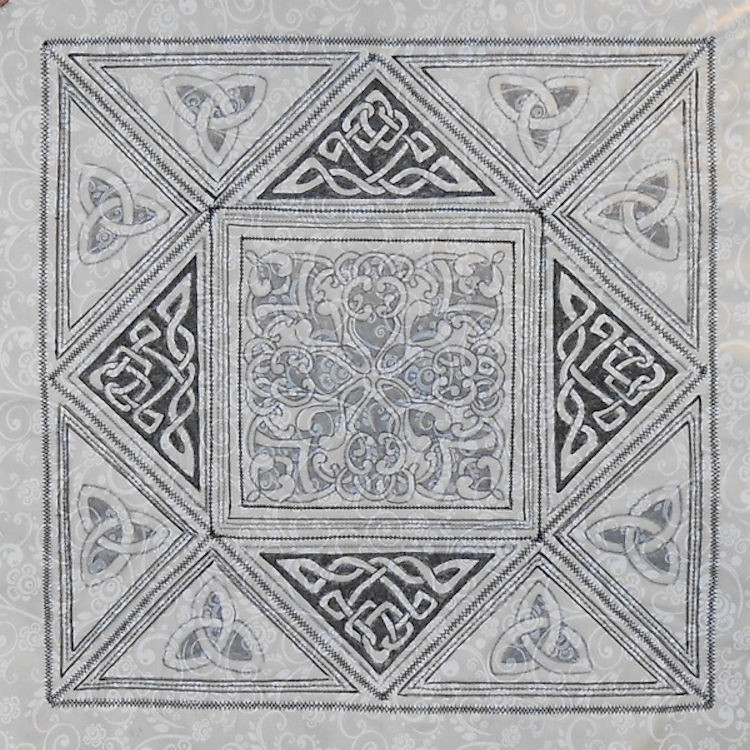 Pathway of Stones , Quilters Treasure: Hand Painted Marbled Fabric